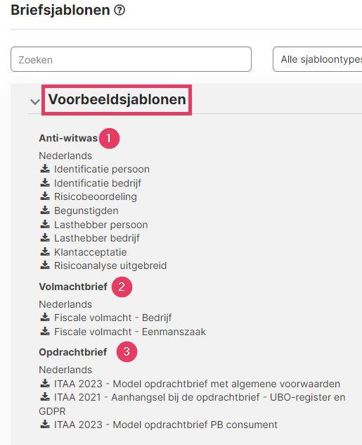Briefsjablonen - Documentgeneratie – AdminPulse