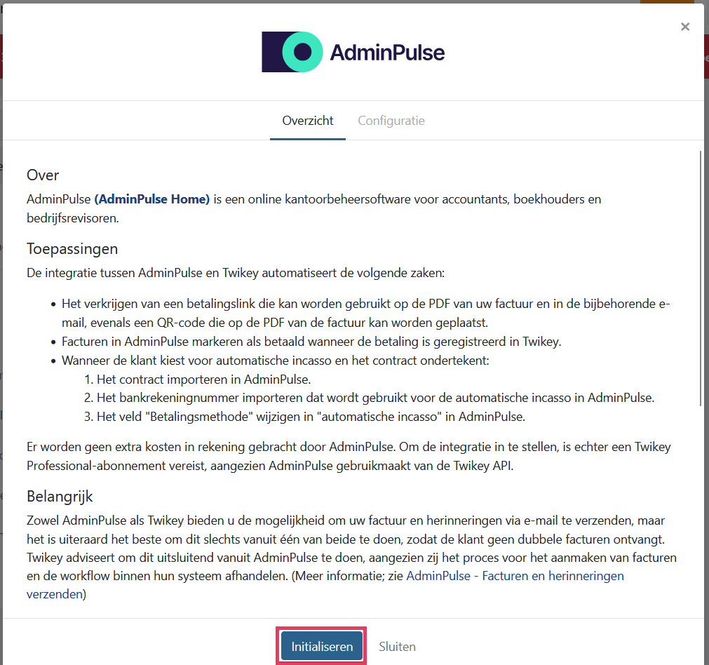 Betalingsintegratie: Twikey – AdminPulse NL