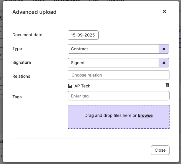 Adding documents – AdminPulse