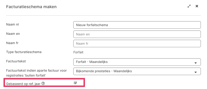 Hoe stel je een facturatieschema gebaseerd op referentiejaar in? – AdminPulse